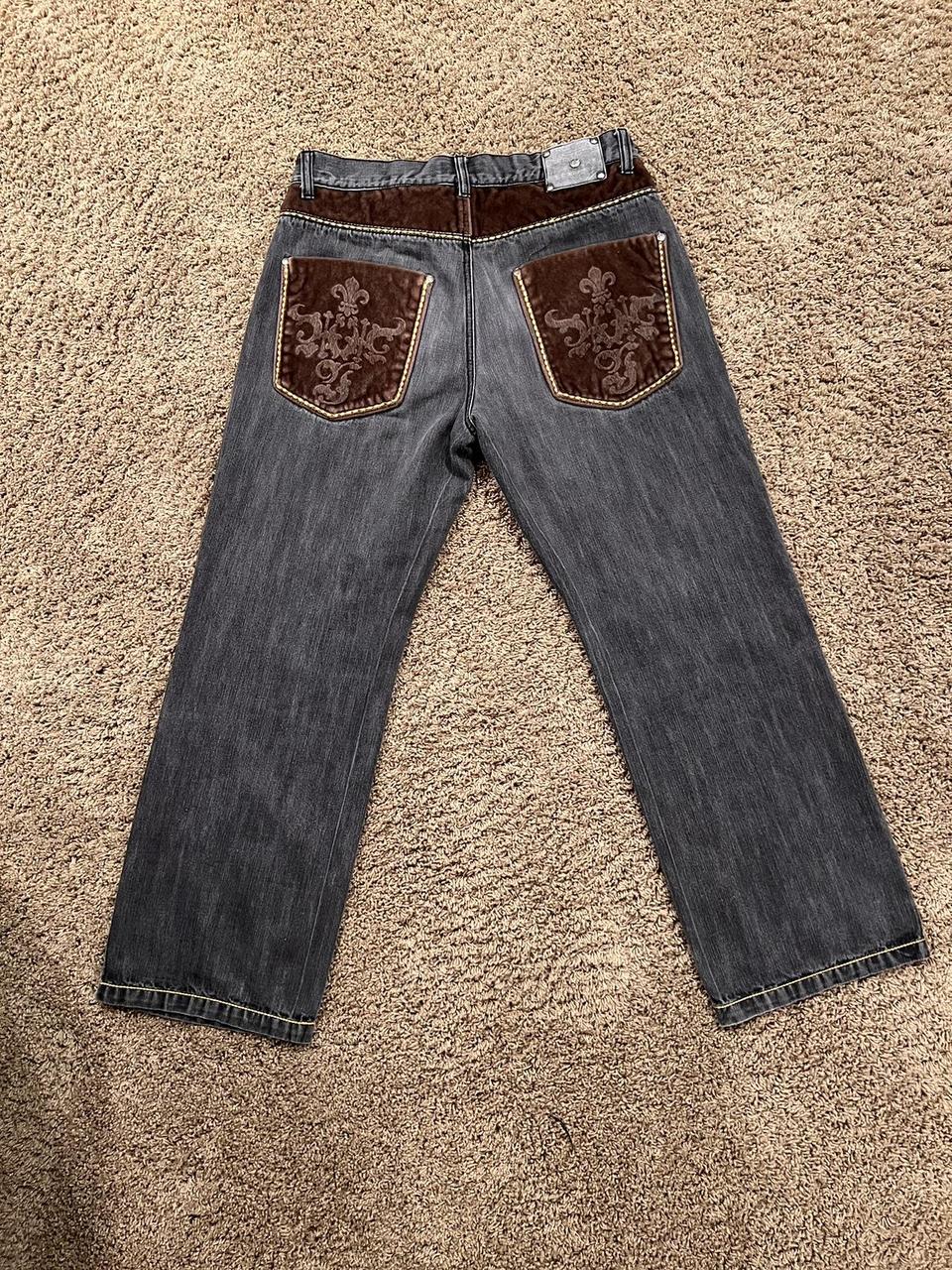 Russo y2k baggy skater jeans with fuzzy pockets ... - Depop