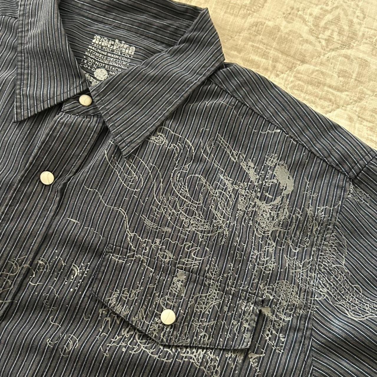 Vintage Y2K machine pearl snap button up Cool... | Depop