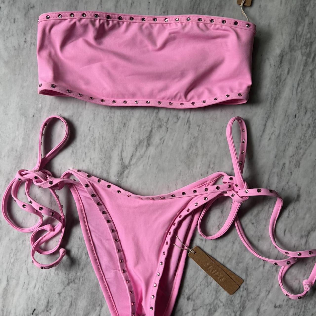 SKIMS RARE!!! Rhinestone Swim Bikini Set Bandeau... | Depop