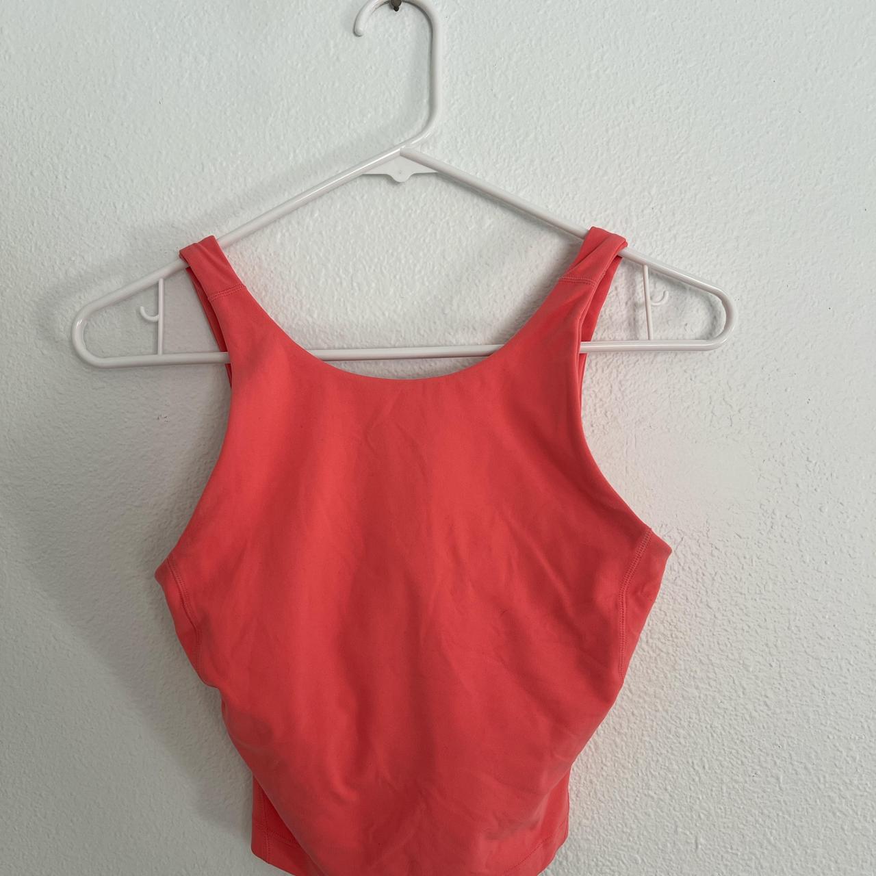 LuluLemon Coral Pink Workout Top Good condition,... | Depop