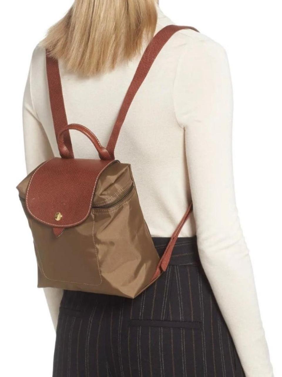 Longchamp Mini Le Pliage Backpack Green Olive /Khaki... - Depop