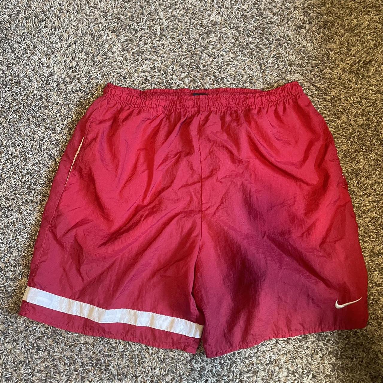 Men’s Y2K Red Nike Track Shorts Tagged Size Large... - Depop
