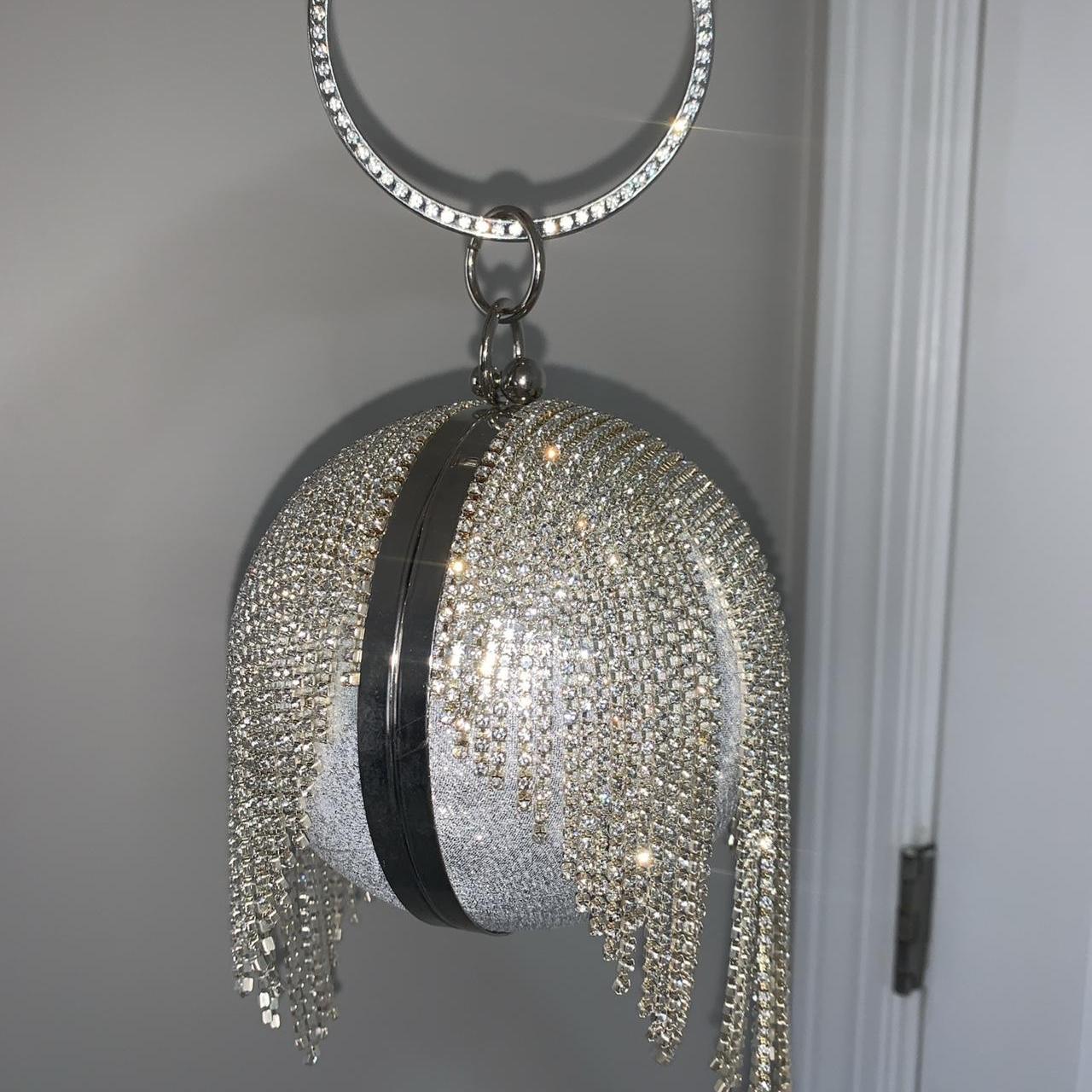 Silver rhinestone purse perfect for adding a touch... | Depop