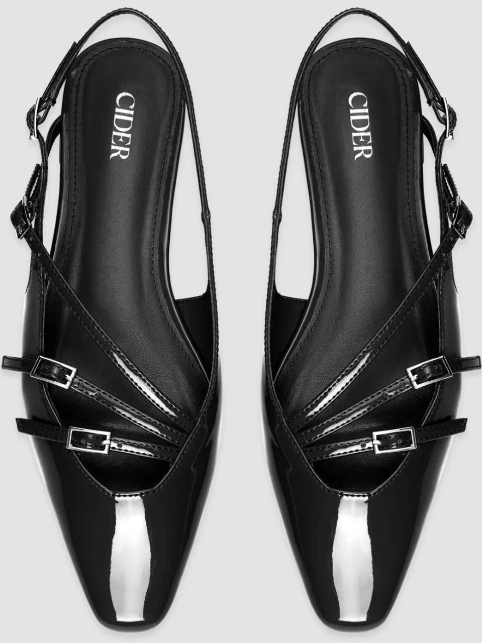 Cider: Buckle embellished slingback flats. - Depop