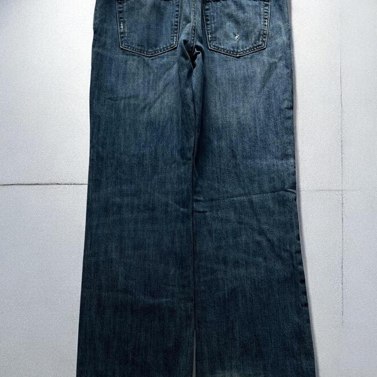 Y2K grunge faded baggy boot cut jeans grunge style... | Depop