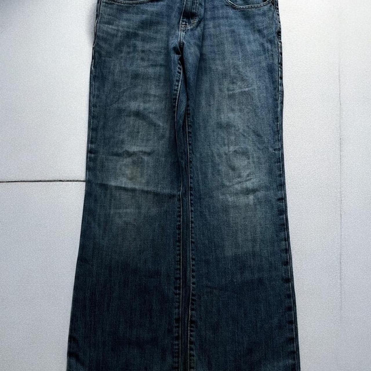 Y2K grunge faded baggy boot cut jeans grunge style... | Depop