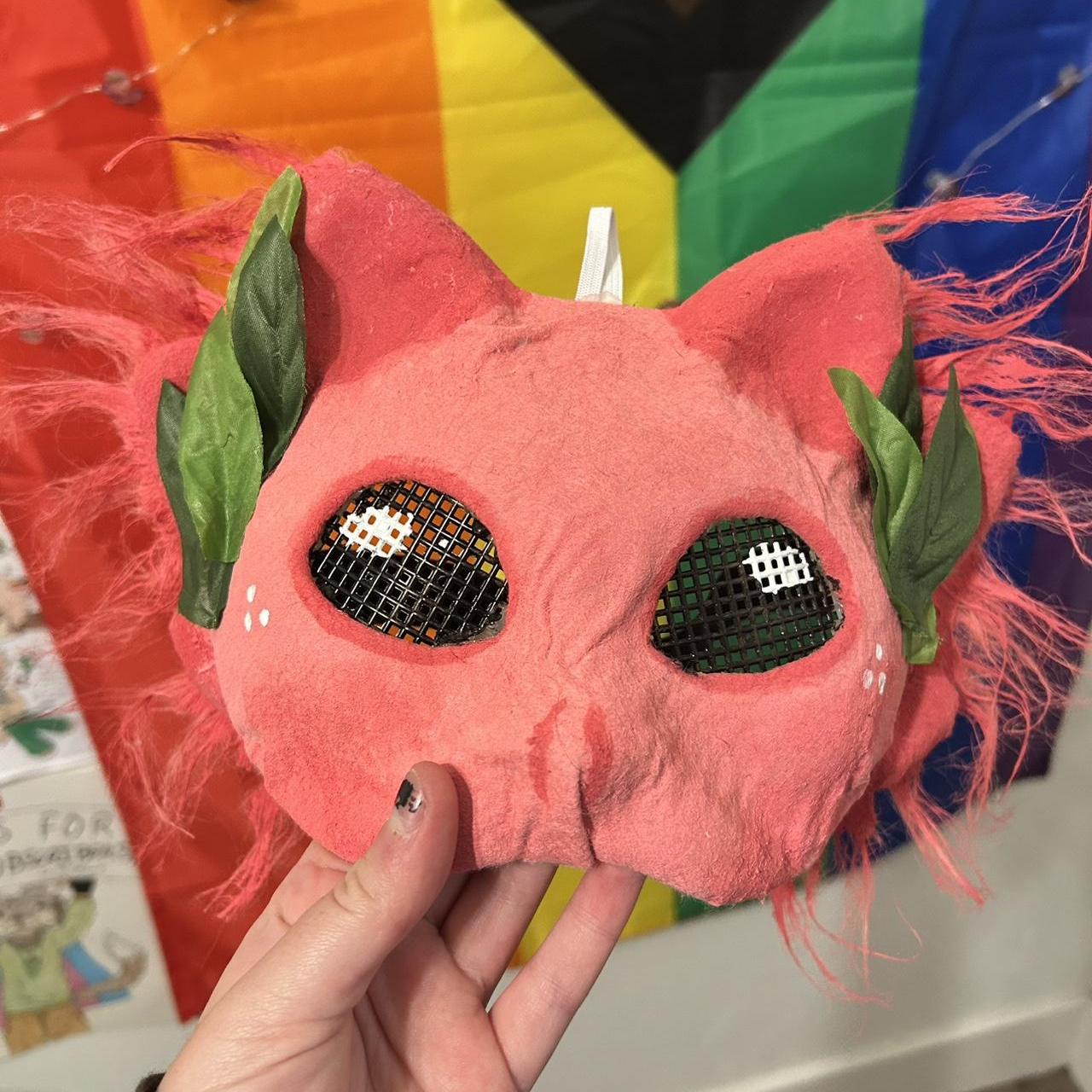 Axolotl mask(Therian/alterhuman mask) with plants... | Depop