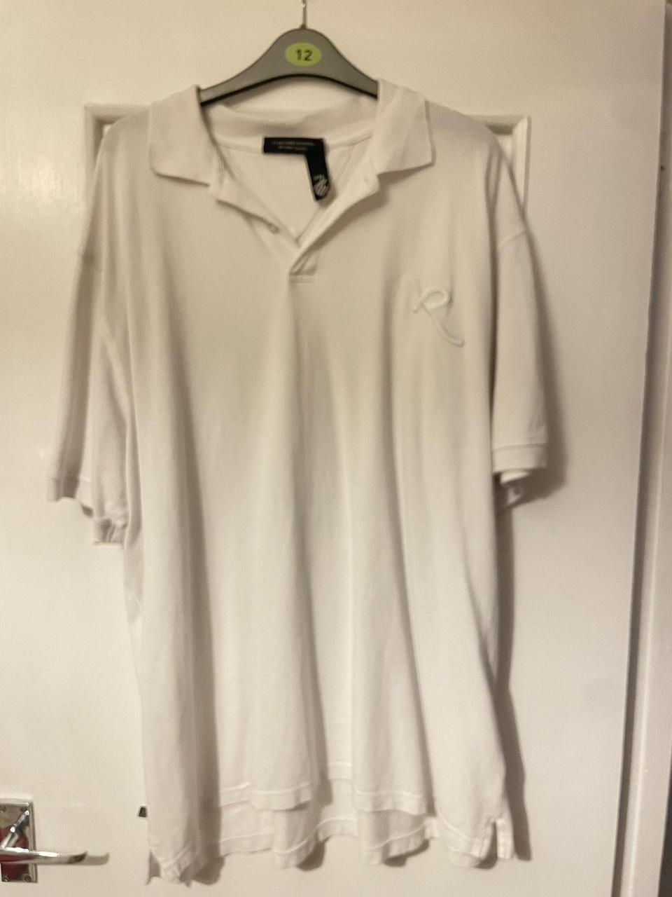 90s/00s white Rocawear (Jay Z) polo t-shirt XXL fit... - Depop