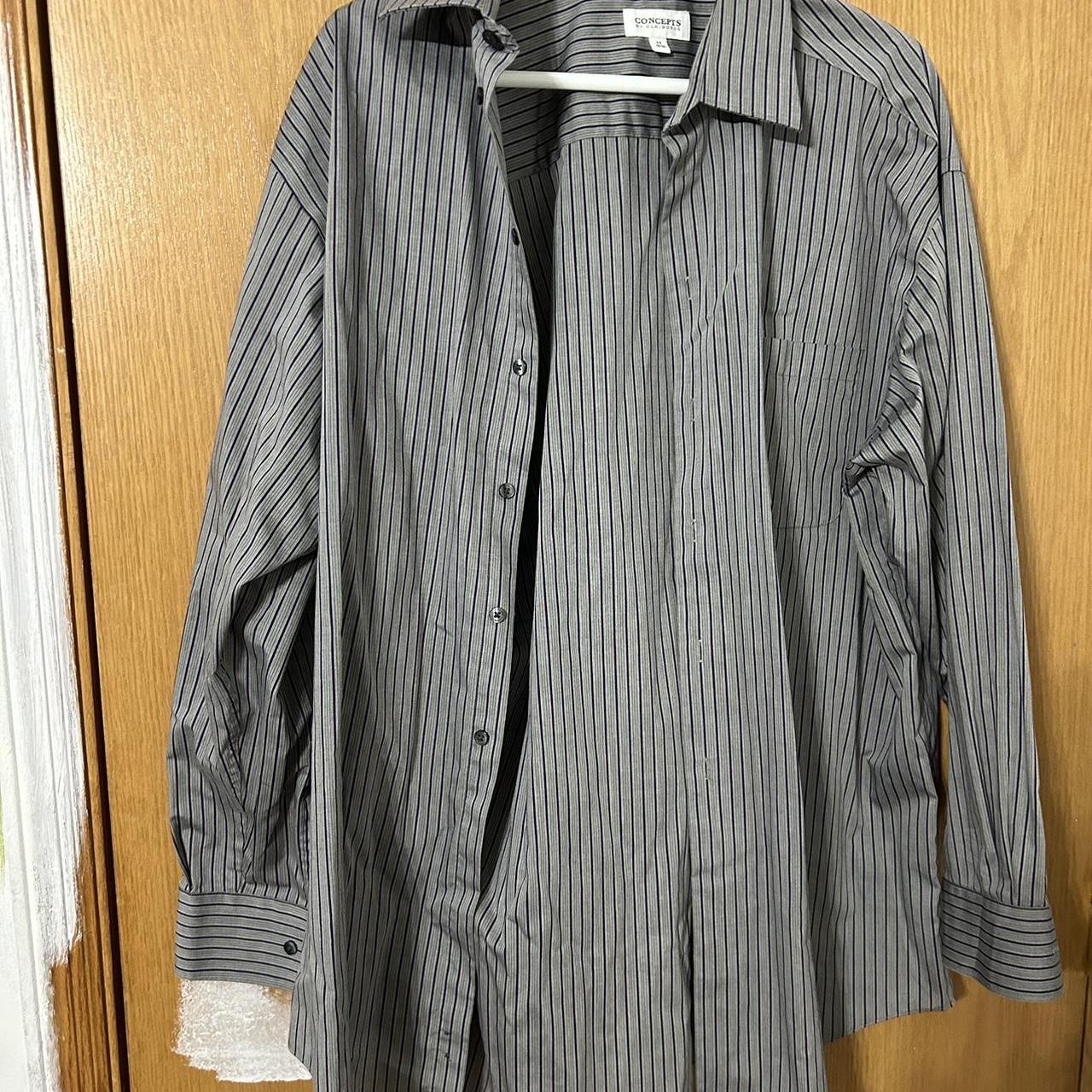 Concepts by Claiborne XL Grey Striped Dress Shirt | Depop