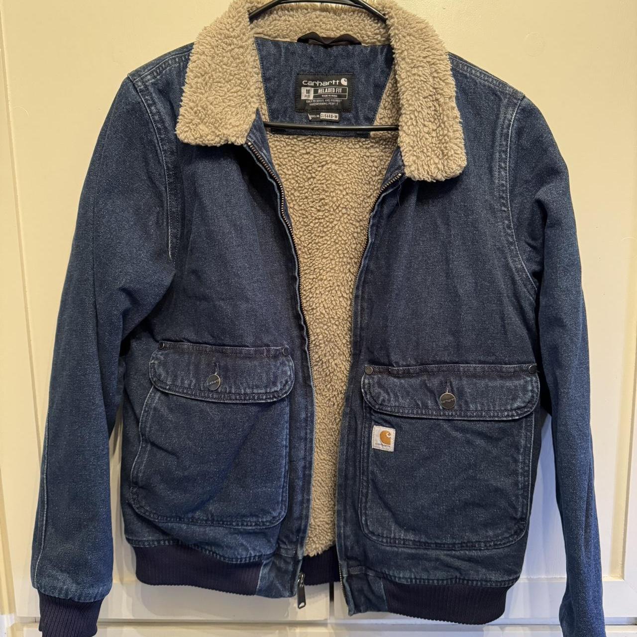 Carhartt Women's Relaxed Fit Denim Sherpa-Lined... | Depop