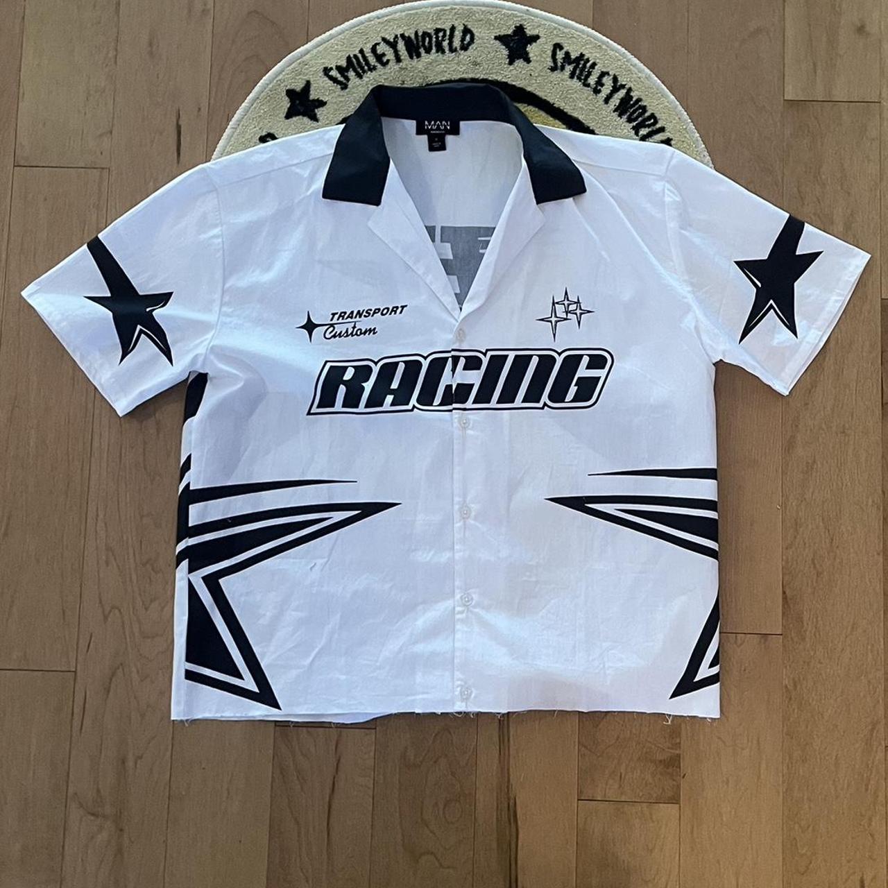 BooHooMan race car button up shirt cropped to fit a... | Depop