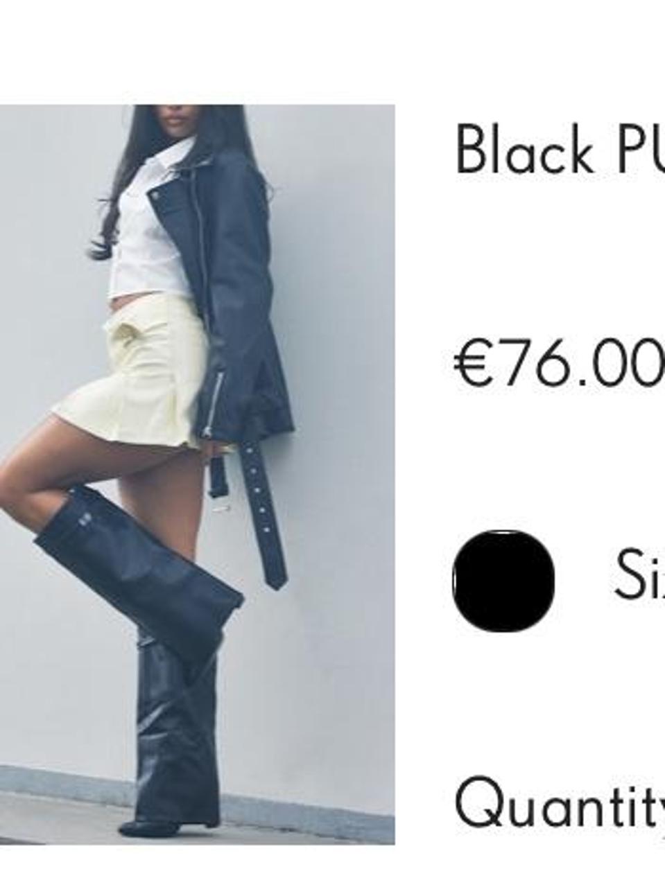 Plt black fold over boots knee high , worn twice... - Depop