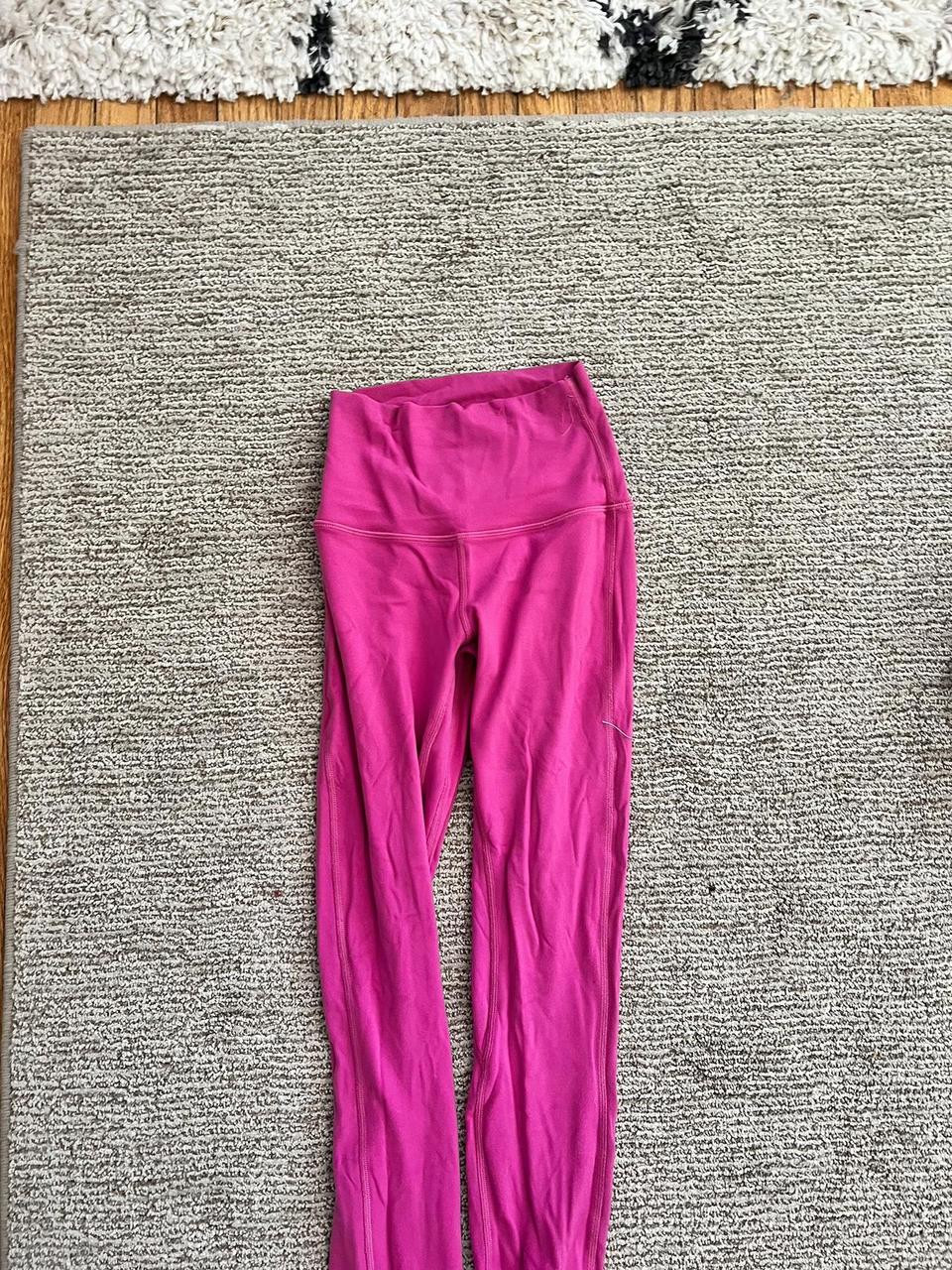 LULULEMON PINK LEGGINGS - size 0 🎀 hot pink... - Depop