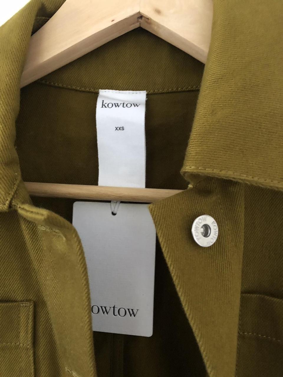 Kowtow denim jacket in chartreuse. Size xxs or aus... - Depop
