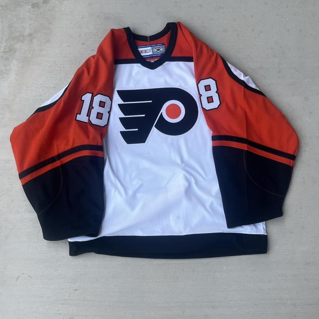 90’s NHL Philadelphia Flyers Away Embroidered Baggy... | Depop