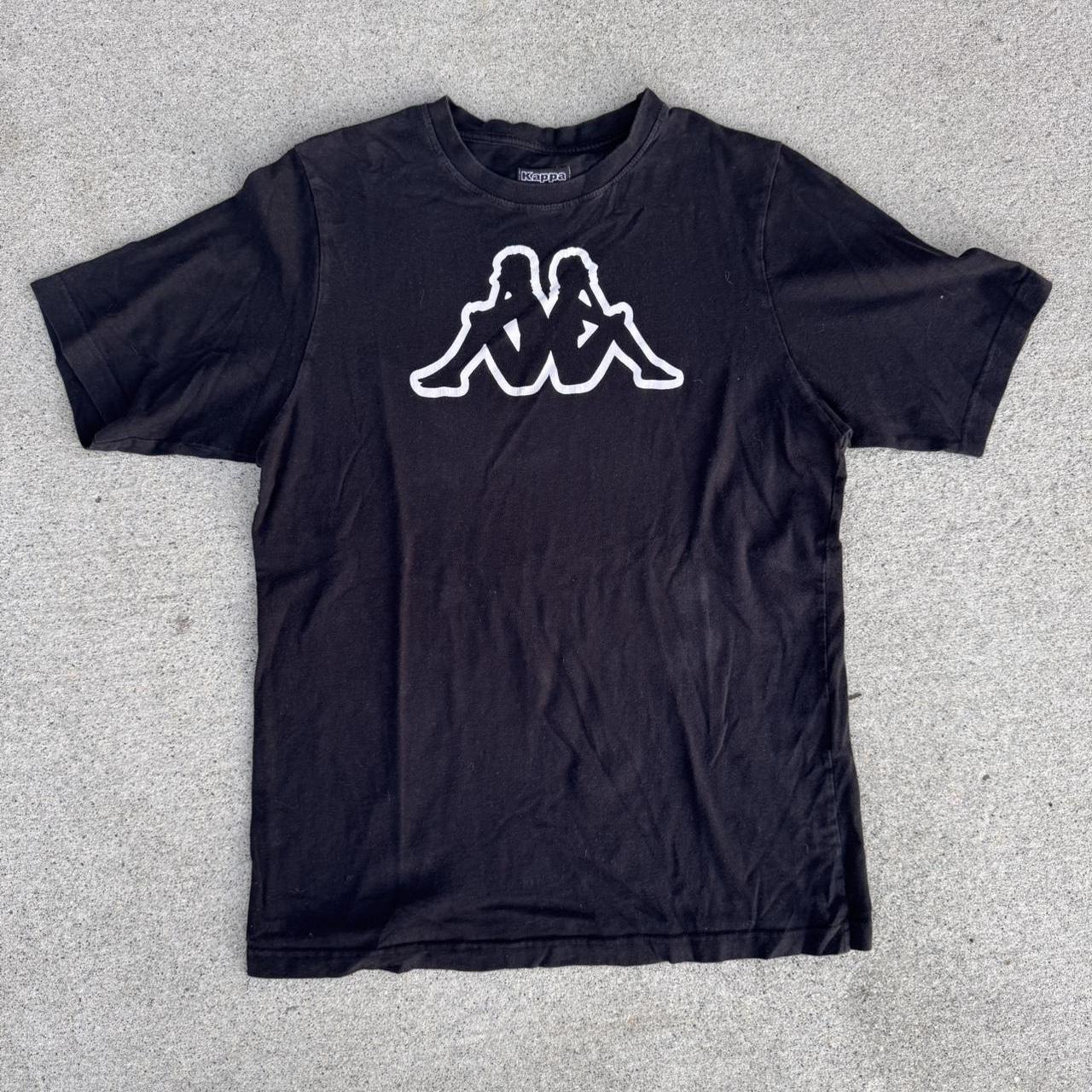 Black Kappa tee with white logo #Kappa | Depop