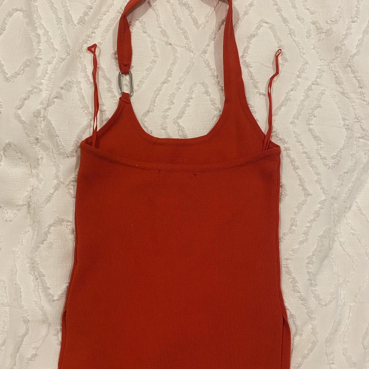 Glassons red halter neck Silver buckle Slits on... | Depop