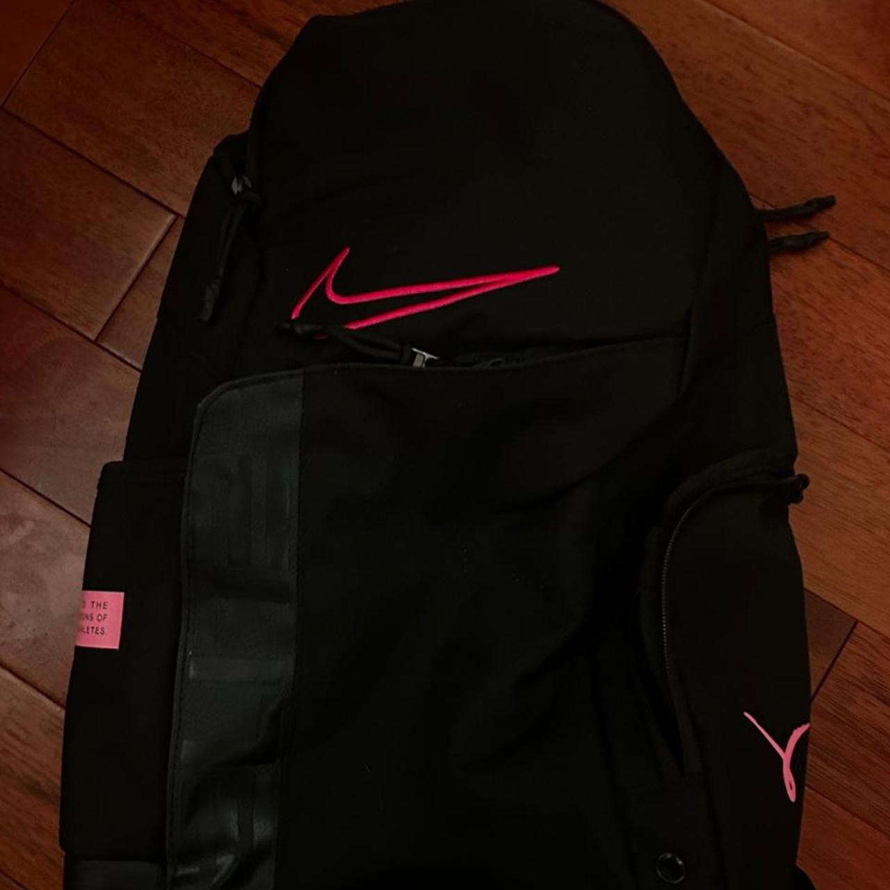 Black and pink Nike Y2K backpack #Y2KFashion - Depop