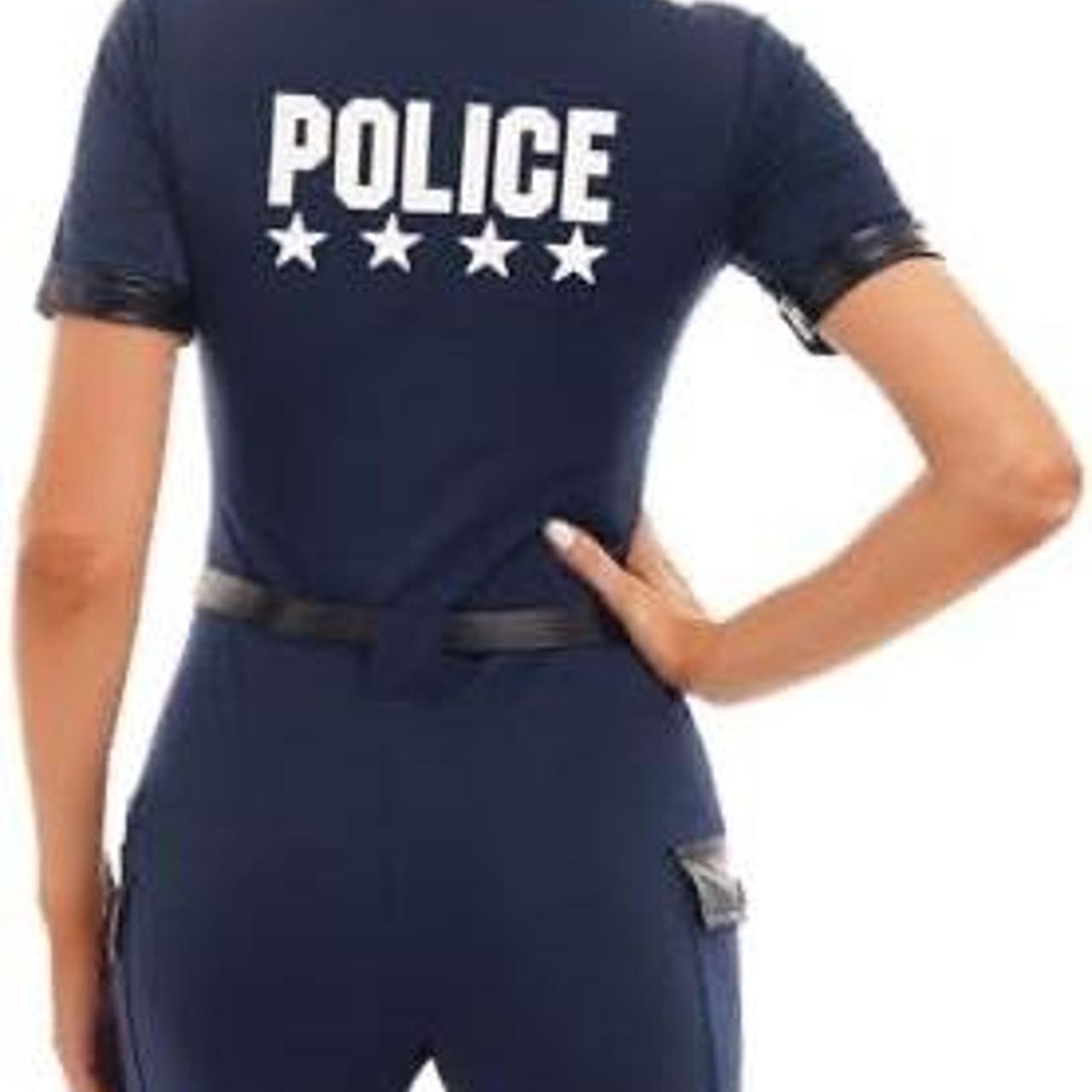 Navy blue police costume, size L. One piece, with... | Depop