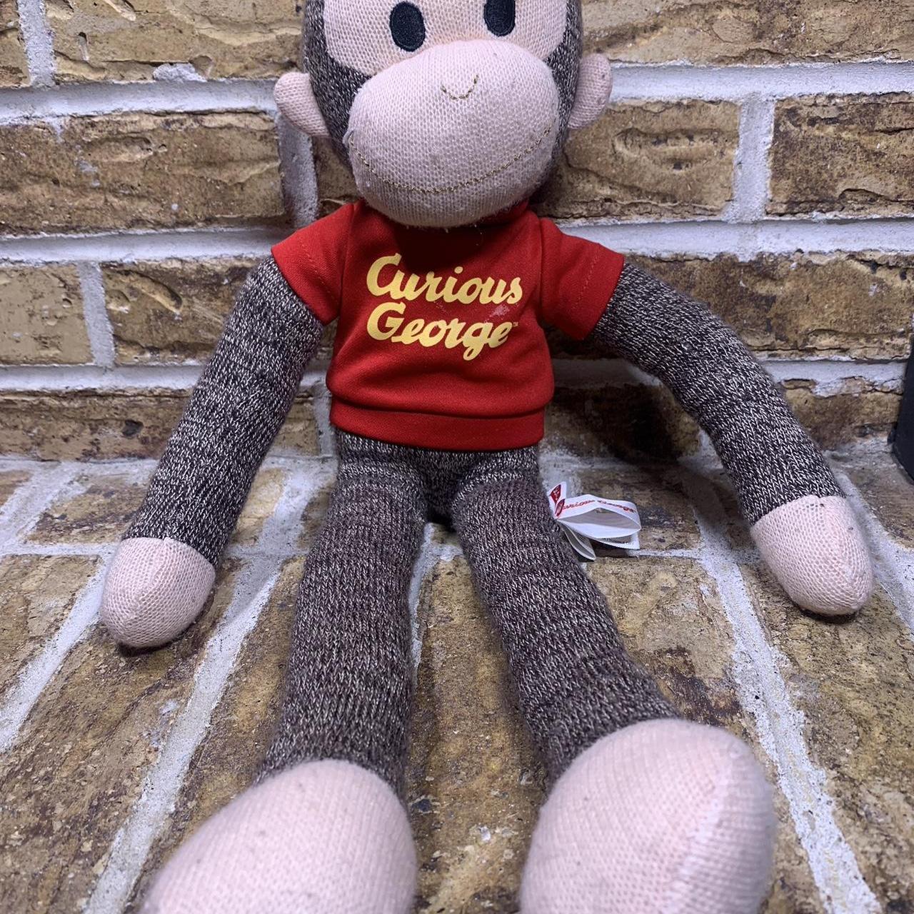 Curious George 20" Sock Monkey Plush Stuffed Animal... - Depop