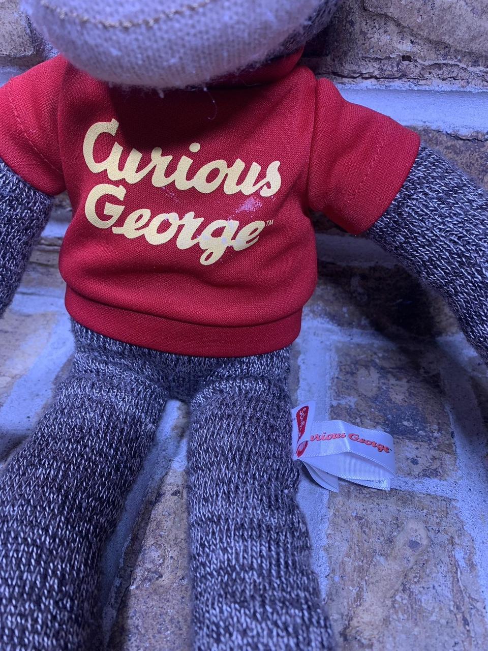 Curious George 20" Sock Monkey Plush Stuffed Animal... - Depop