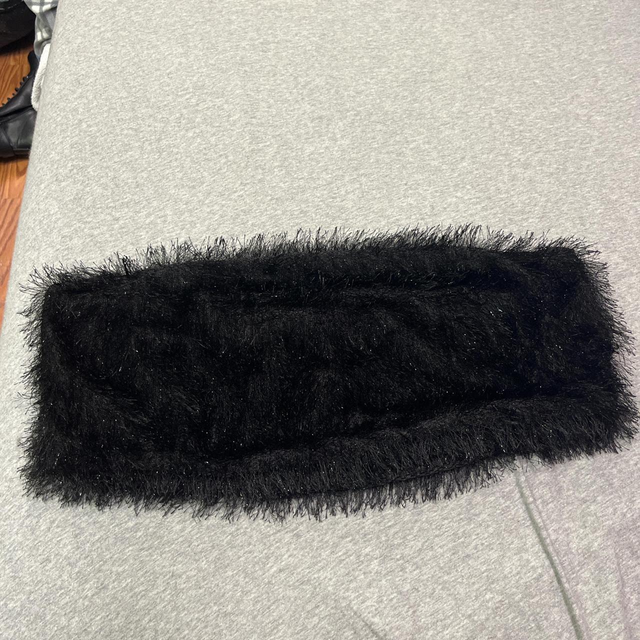 Black fuzzy tube top #festivalvibes #goth 4xl fits... - Depop