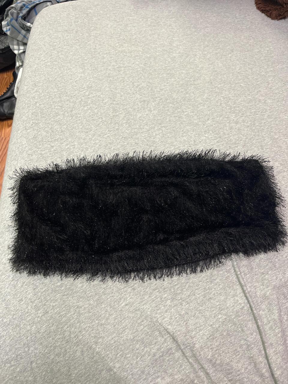 Black fuzzy tube top #festivalvibes #goth 4xl fits... - Depop