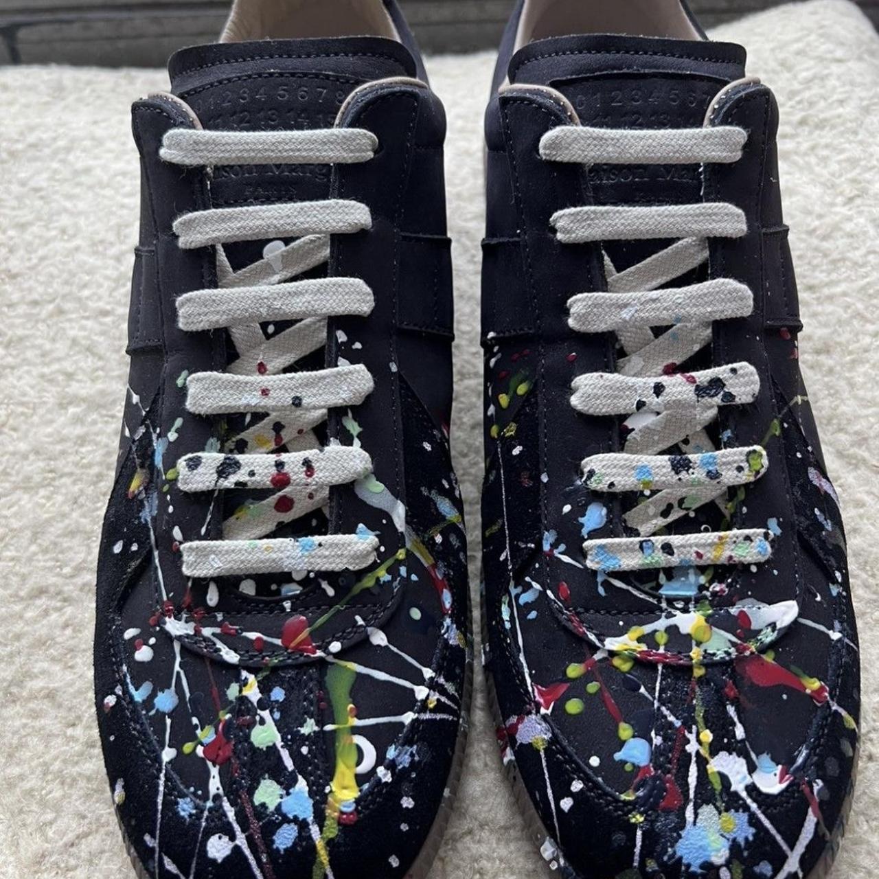 Maison Margiela Matte Black Paint Splatter Gats Size 11 | Depop
