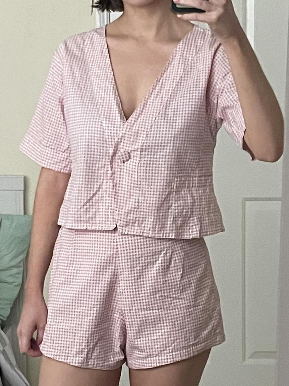Posse Pink Linen Gingham Set 💘 - sold as set, can be... - Depop