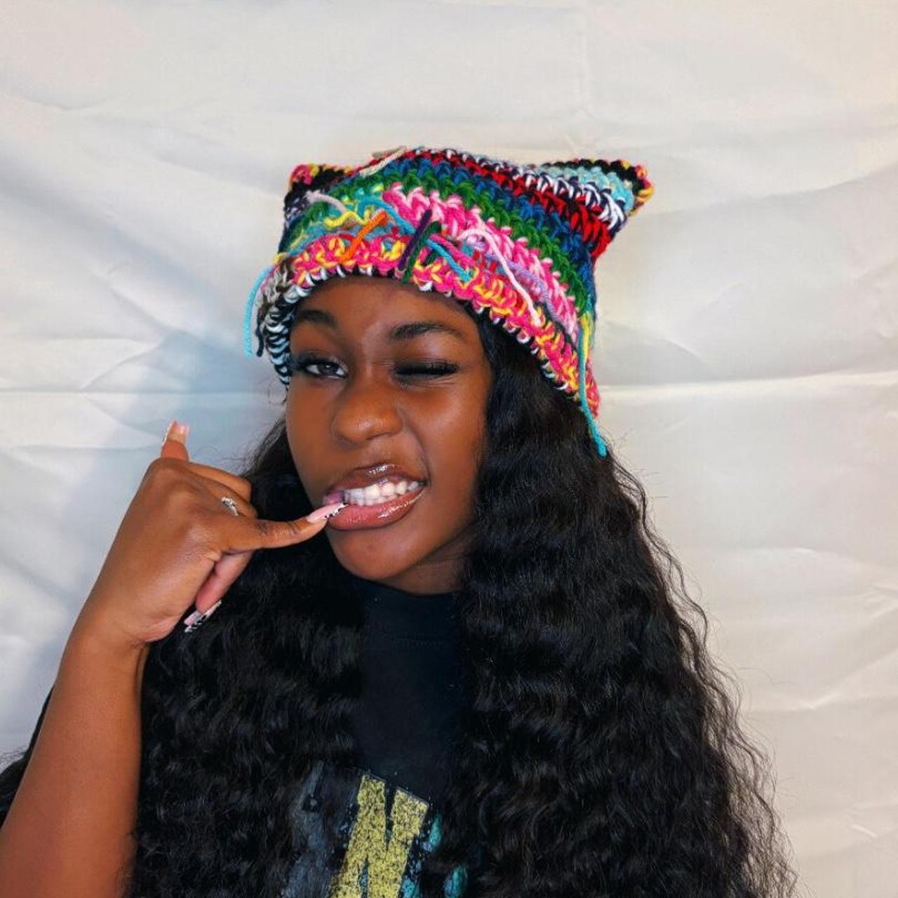 crochet scrap beanie handmade! | Depop