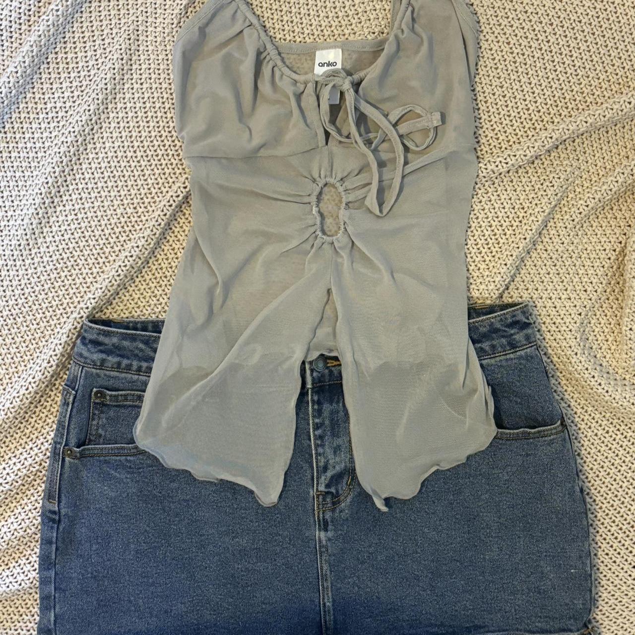 Grey mesh top #goth #grunge #fairycore #meshtop | Depop