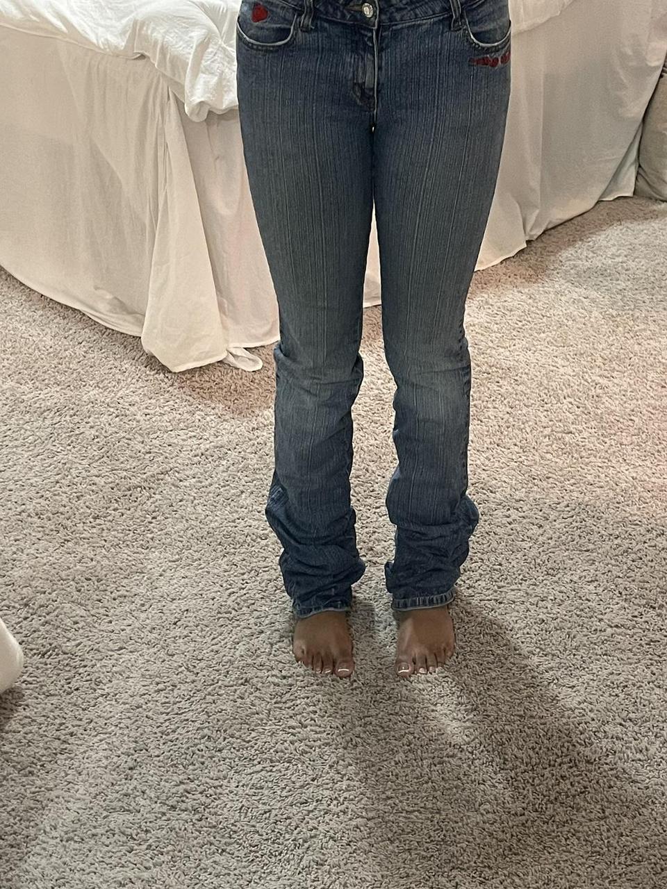 Apple bottom🍏🍎straight leg stackable jeans. Tag says... - Depop