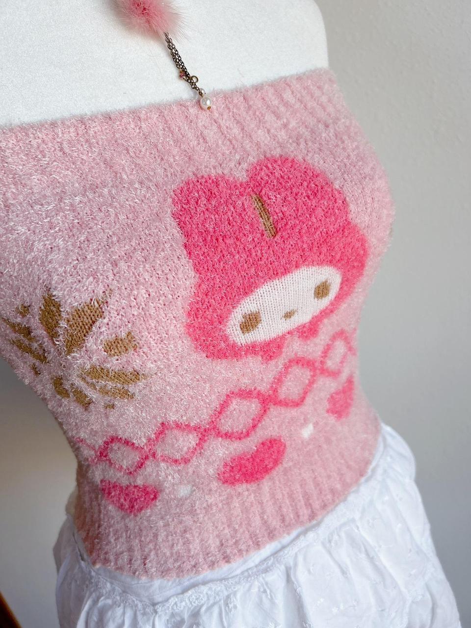 My Melody knitted fluffy tube top 💗 XS-M 💗 kawaii... - Depop