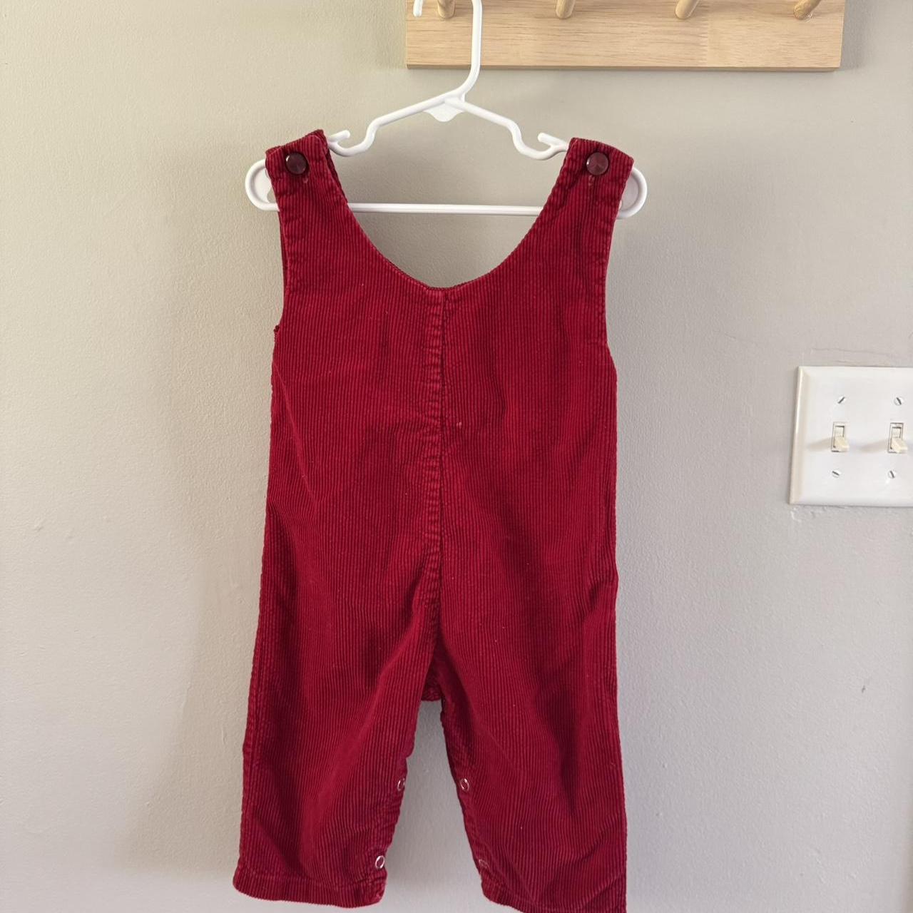 Red corduroy overalls Tiny Togs - 24 months 100%... | Depop