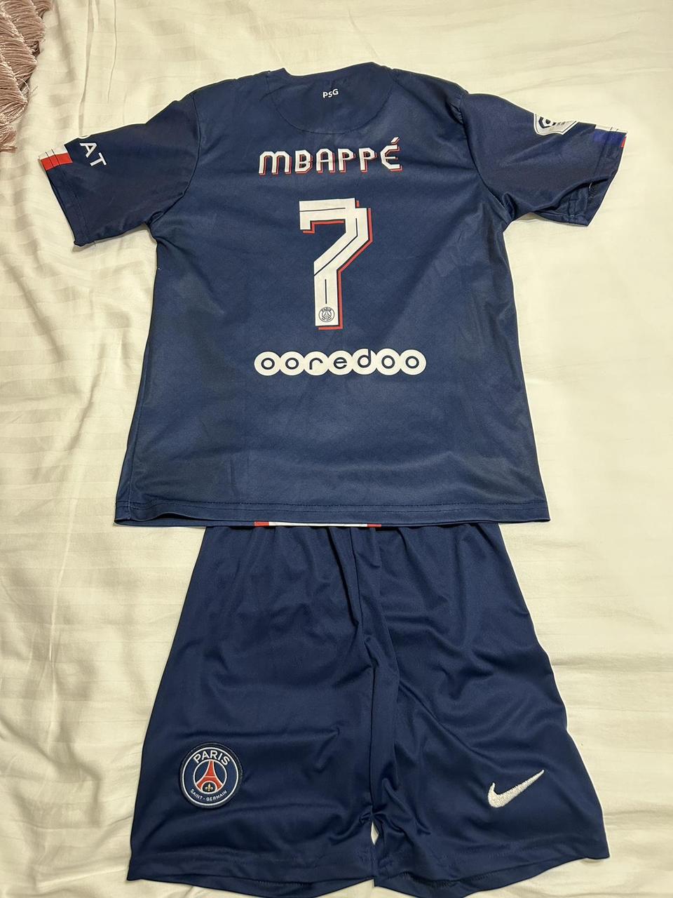 Boys PSG Mbappe blue rep football kit Shirt & shorts... - Depop