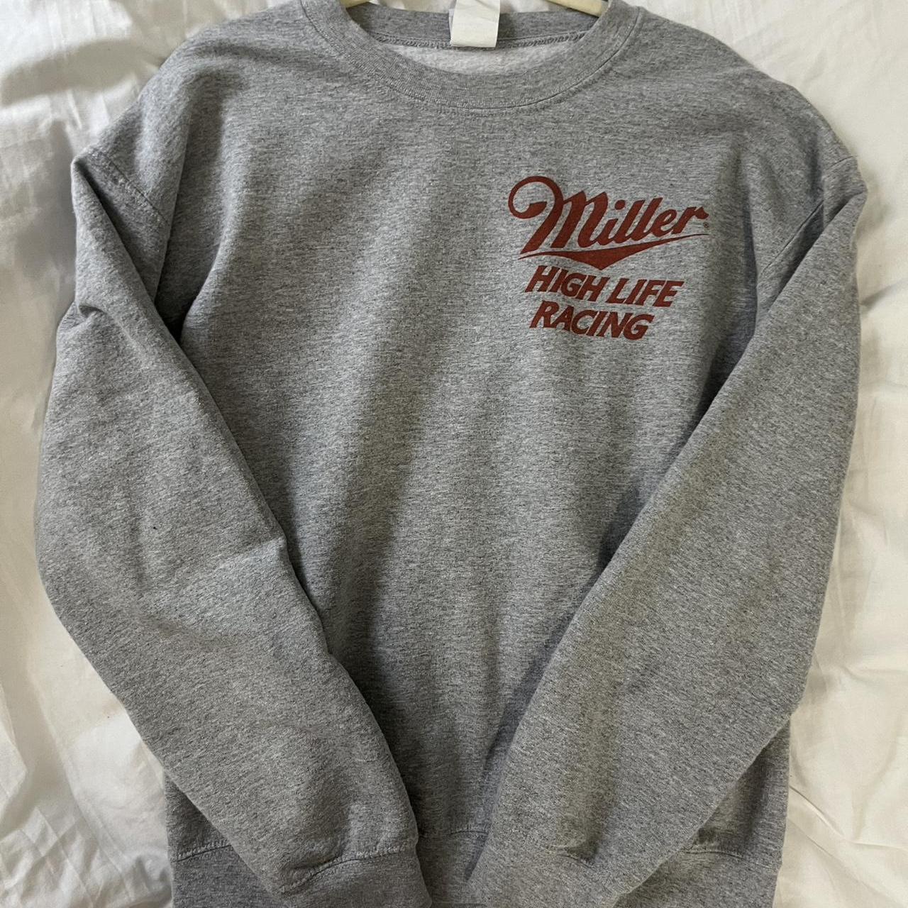 Grey Miller High Life racing sweatshirt | Depop