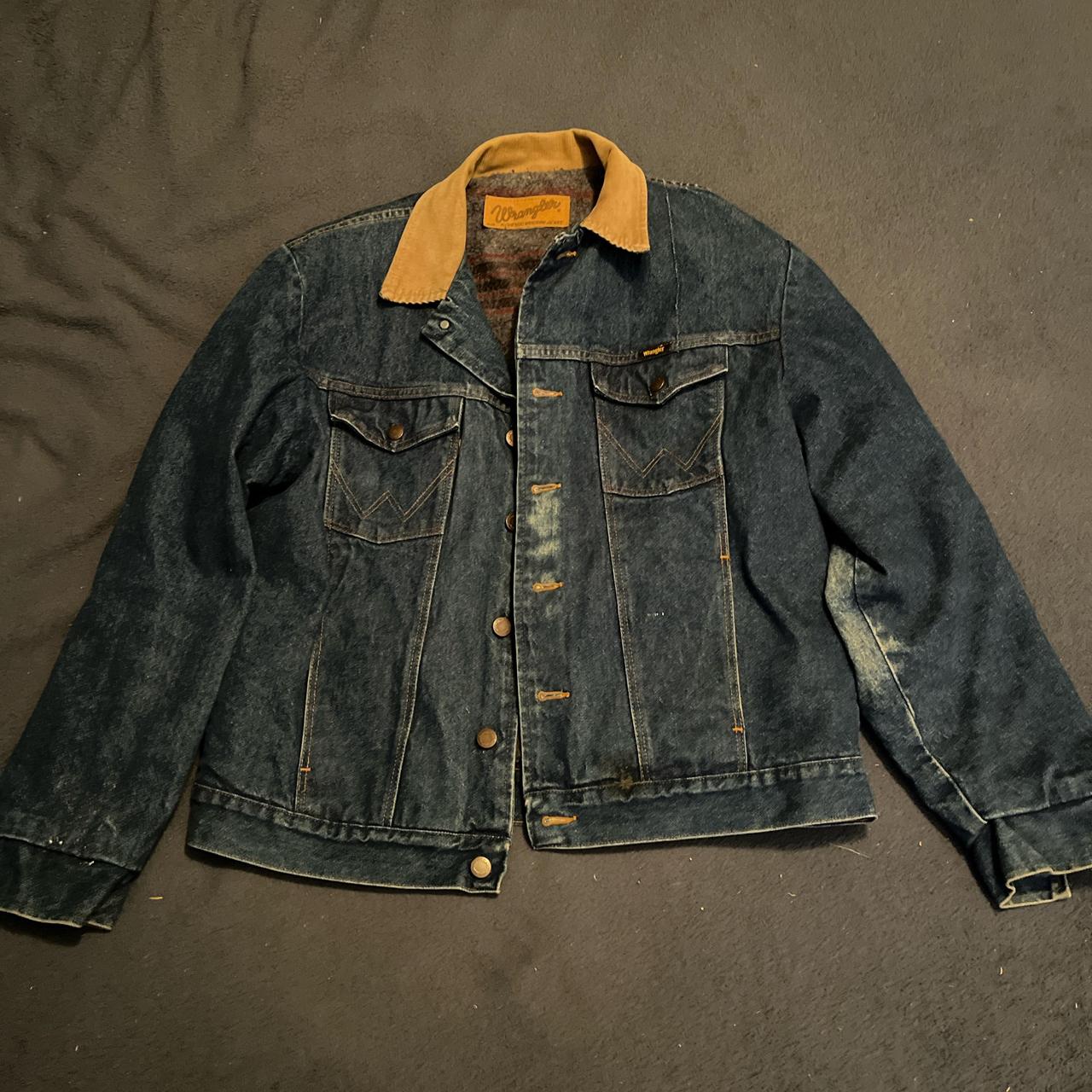 Vintage wrangler Jean jacket wool lined Minor flaws... | Depop