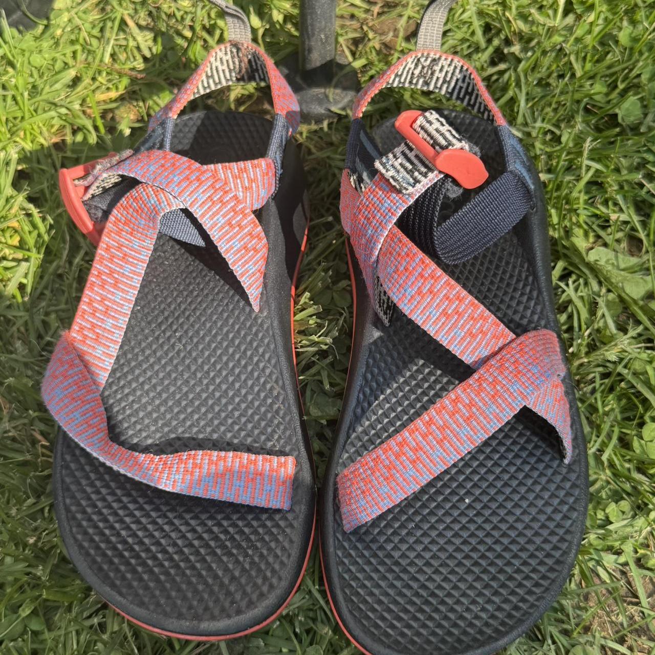 Pink and blue Chaco sandals #hiking | Depop