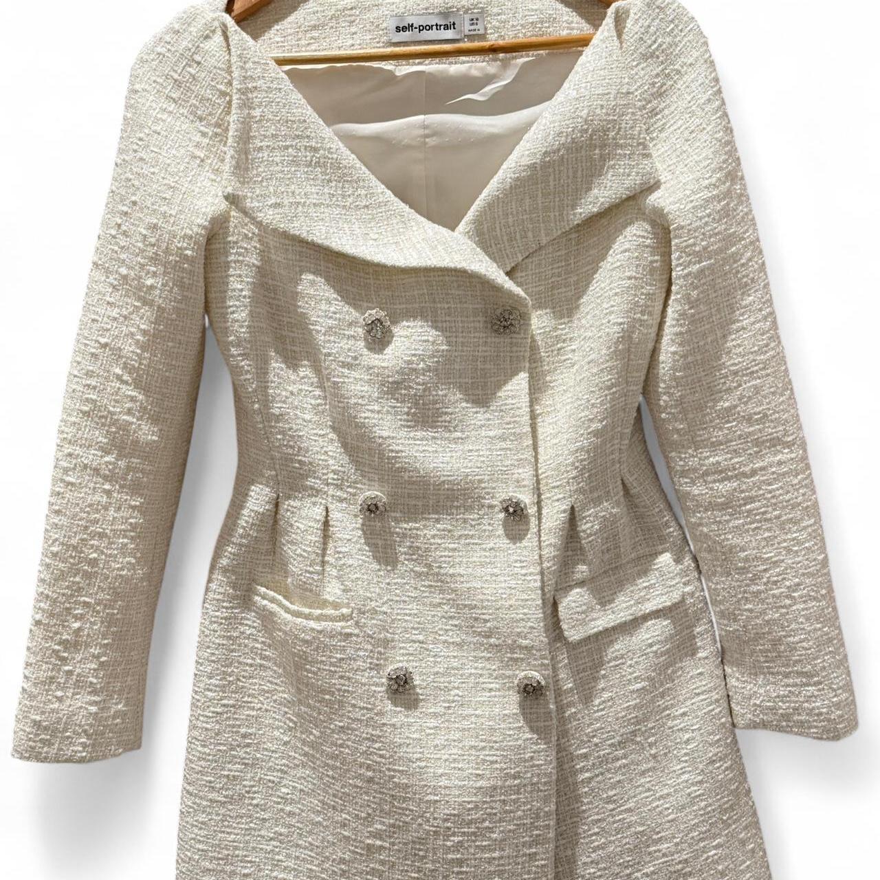 mr self-portrait dress jacket in cream color, worn... | Depop