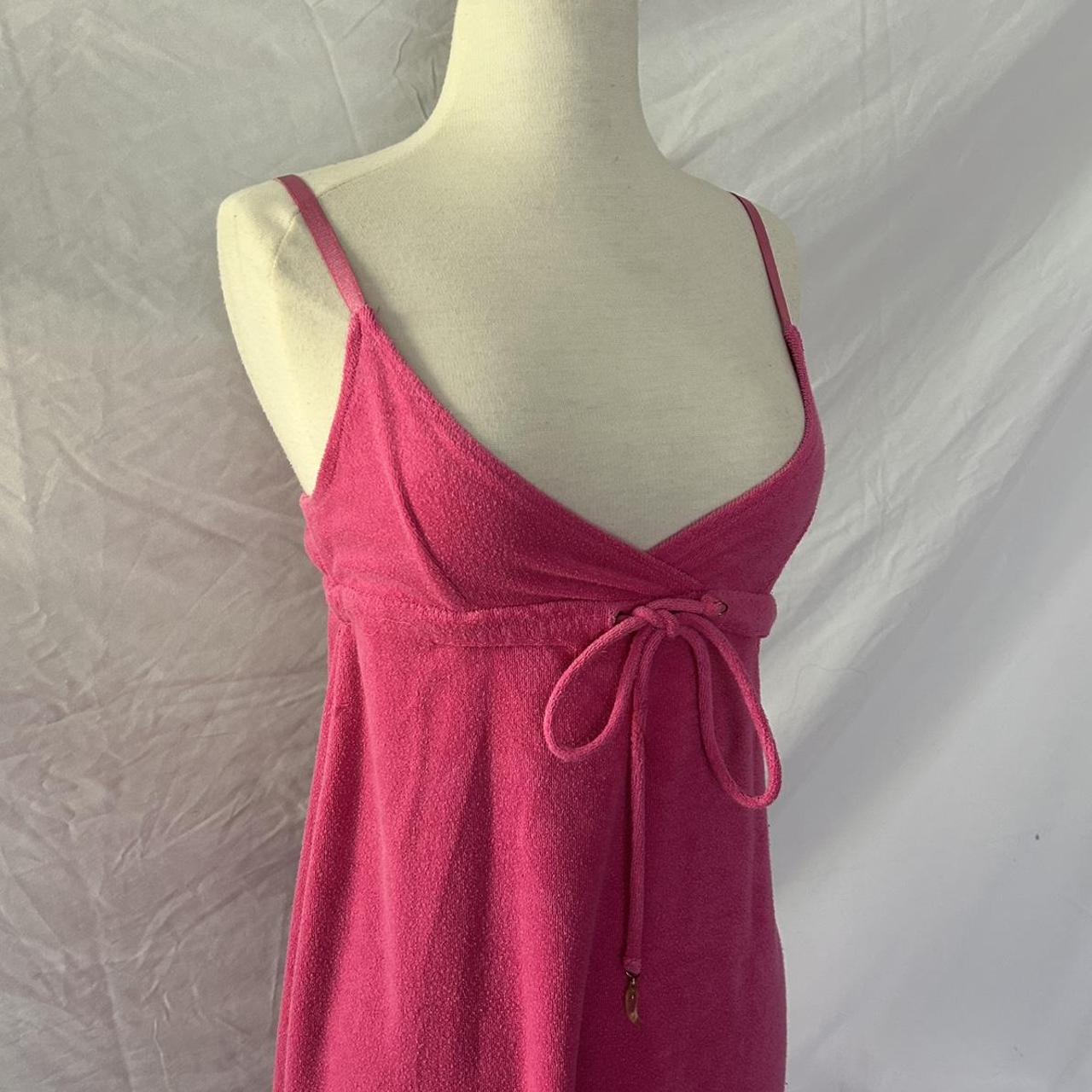 Y2K VINTAGE HOT PINK DEREK HEART TERRY CLOTH... | Depop