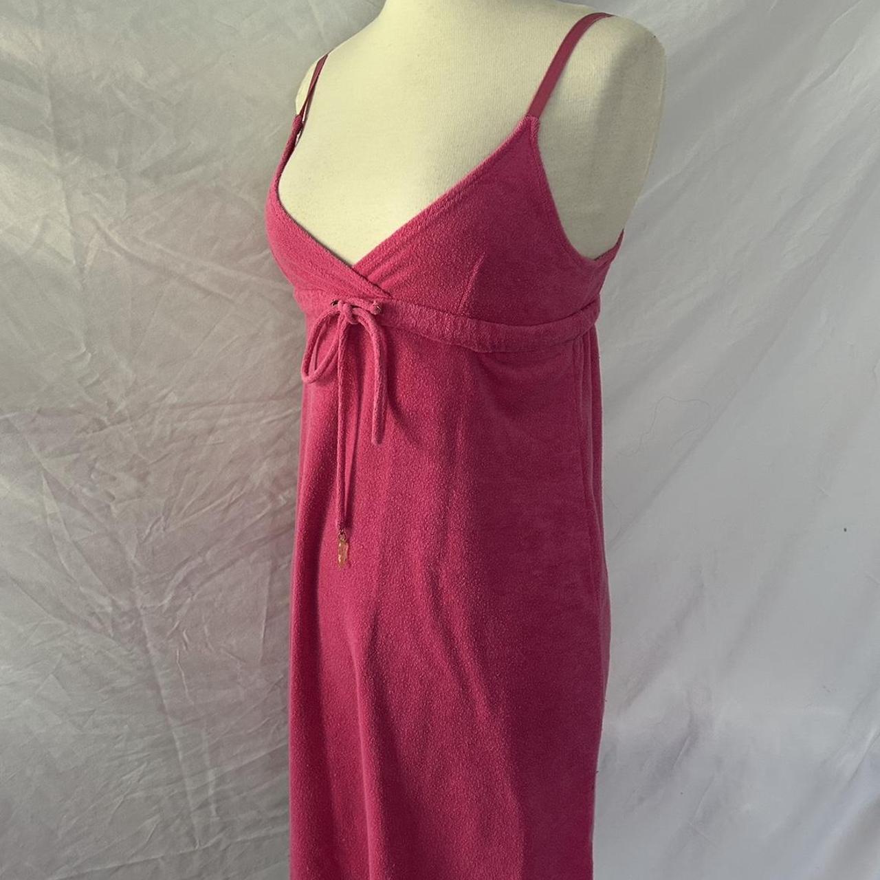 Y2K VINTAGE HOT PINK DEREK HEART TERRY CLOTH... | Depop