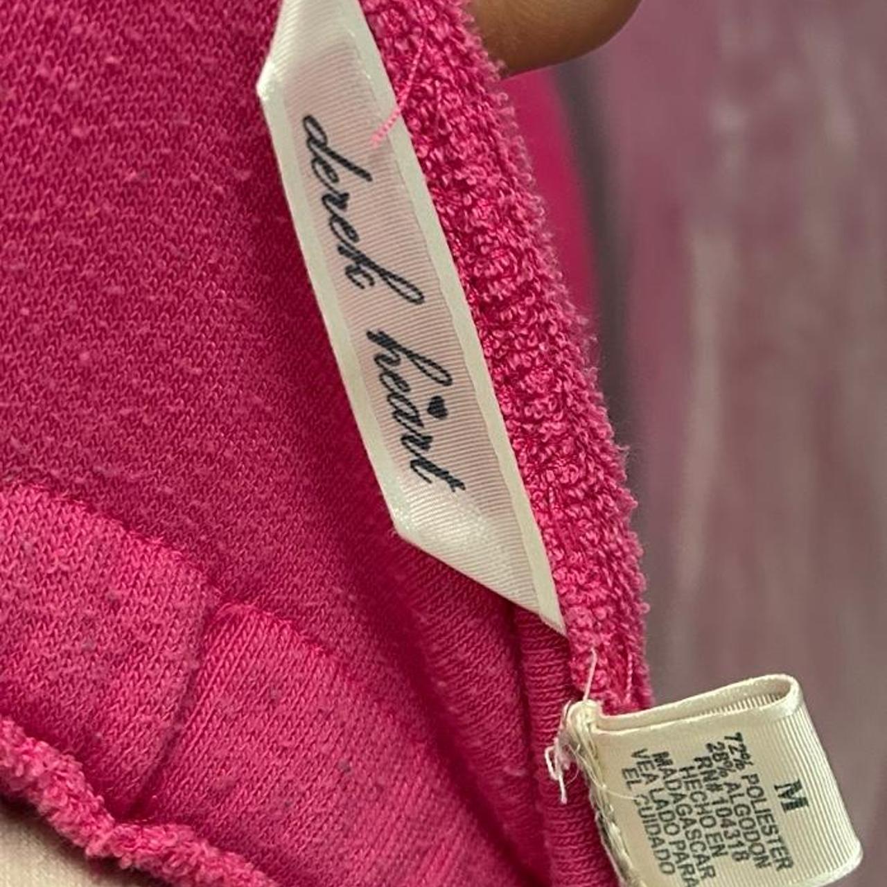 Y2K VINTAGE HOT PINK DEREK HEART TERRY CLOTH... | Depop