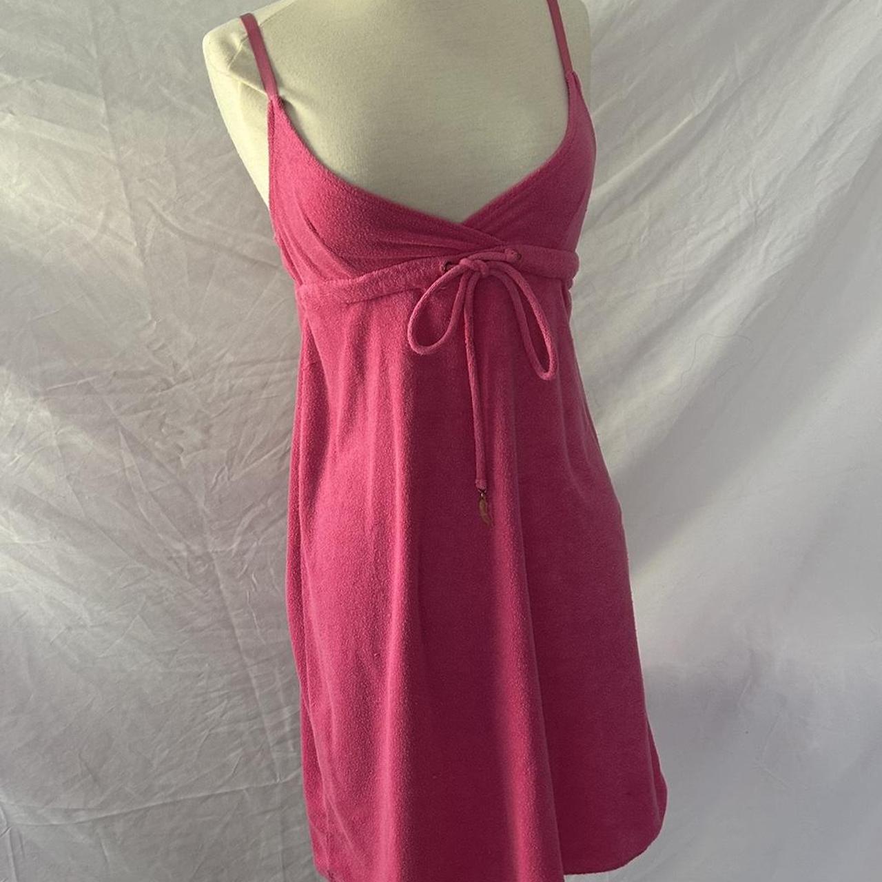 Y2K VINTAGE HOT PINK DEREK HEART TERRY CLOTH... | Depop