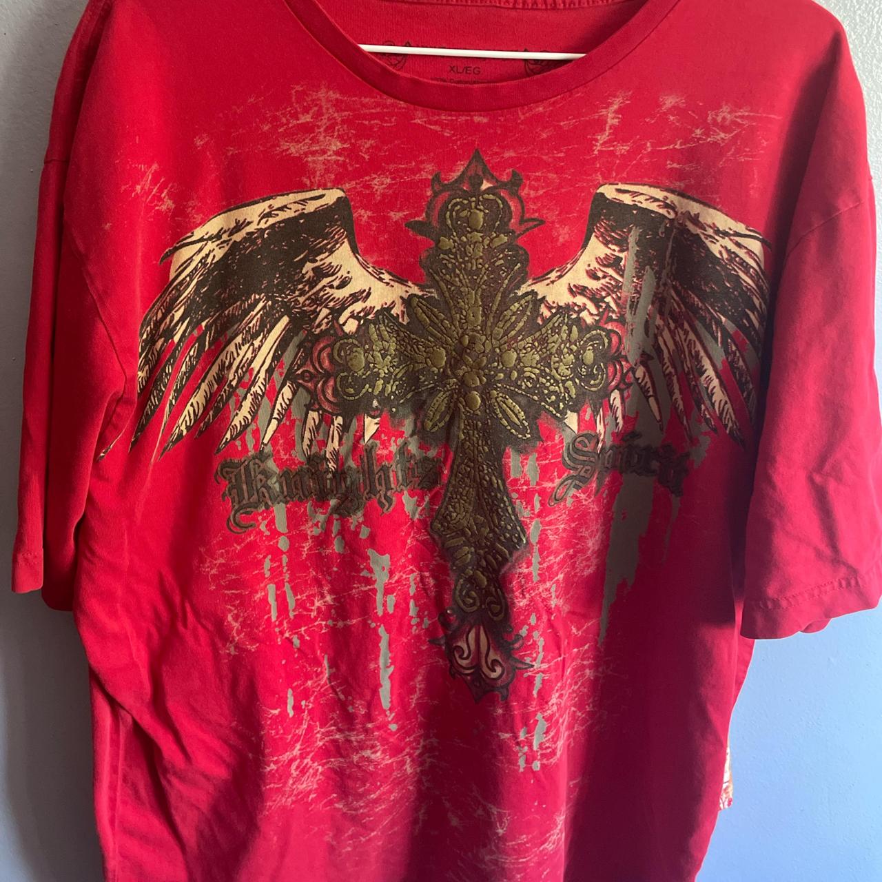 Red Affliction shirt with bold graphic #goth #grunge | Depop