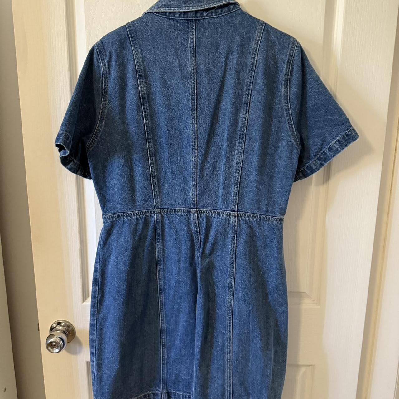 Blue denim dress with buttons denim dress,... | Depop
