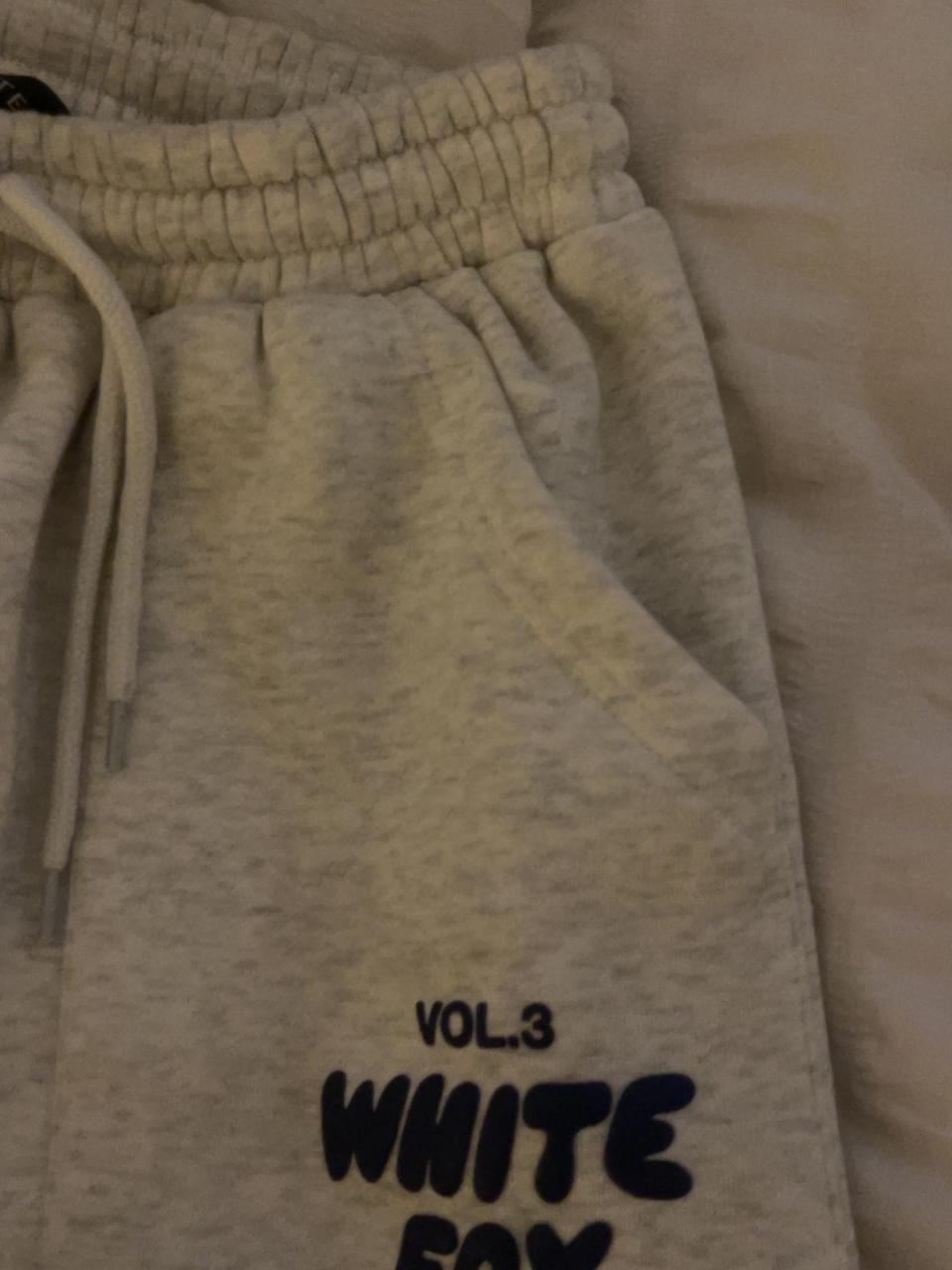 white fox grey trackies size xs - Depop