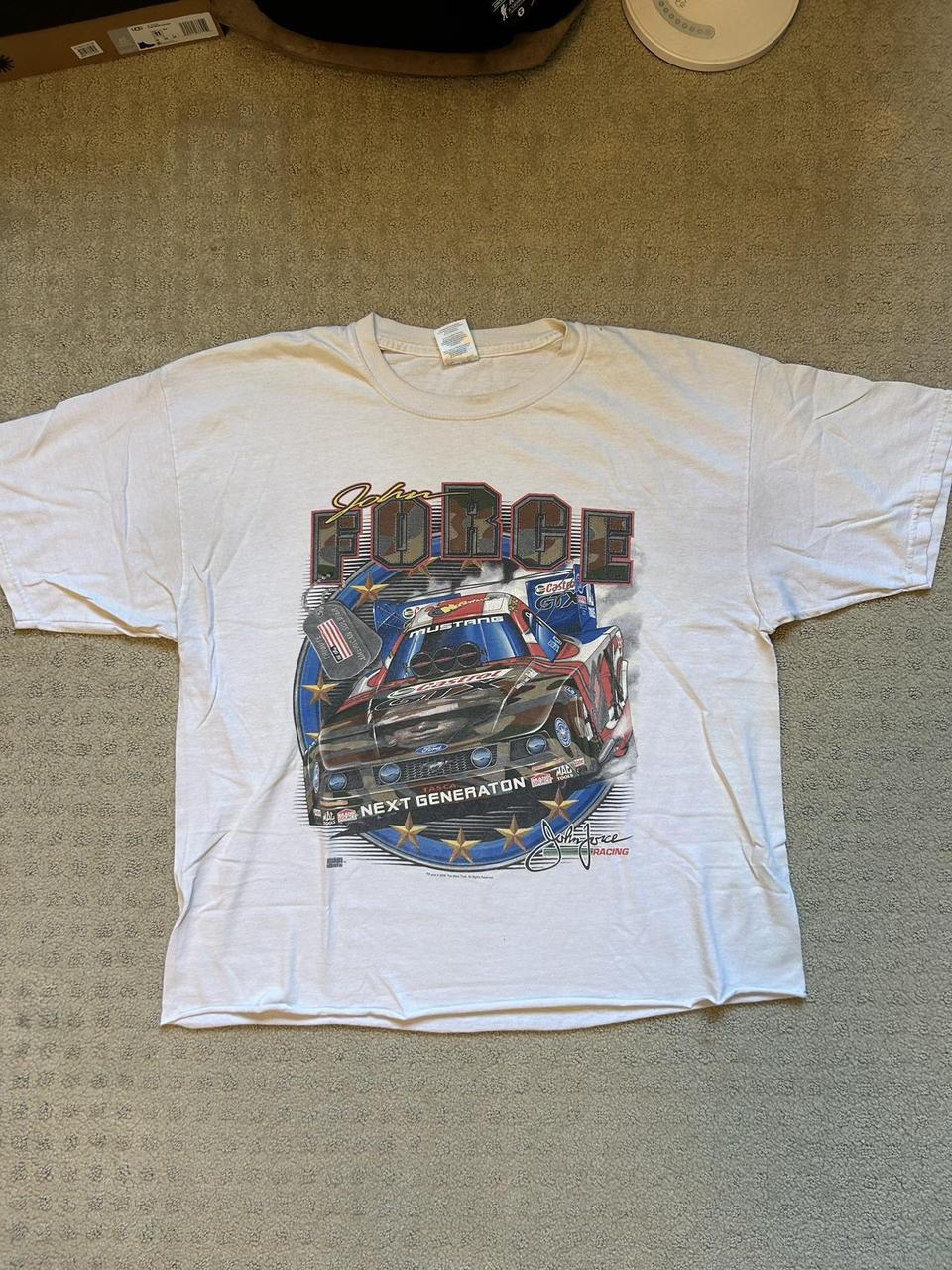 vintage cropped John Force racing... - Depop