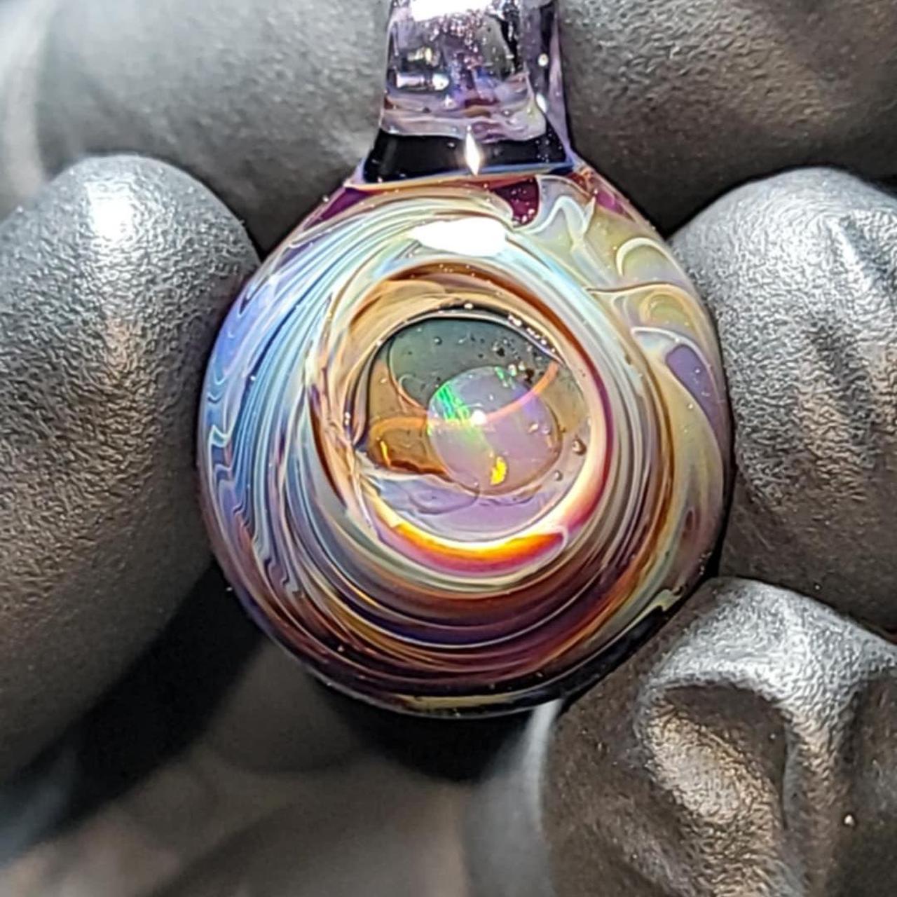 Amber Purple and wisteria glass pendant #glass... | Depop