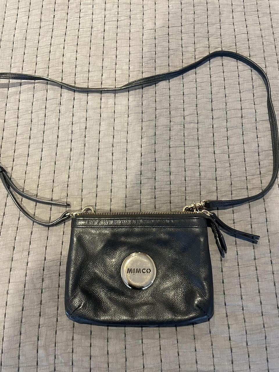 MIMCO black leather cross body bag #mimco #mimcobag... - Depop
