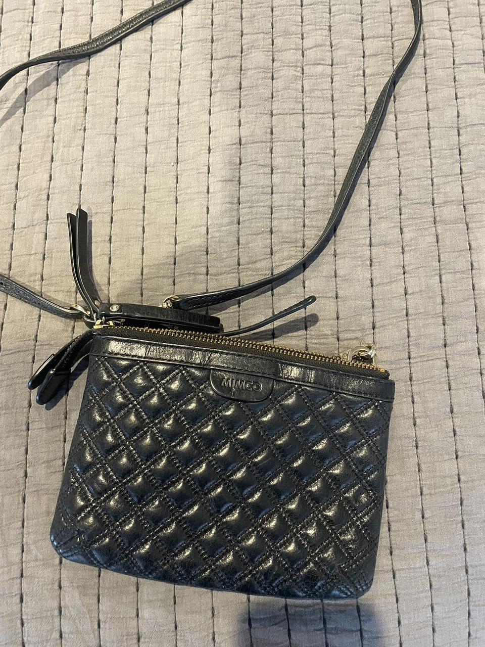 MIMCO black leather cross body bag #mimco #mimcobag... - Depop